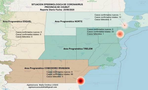 El mapa del coronavirus en Chubut: Área Programática Esquel continúa ...